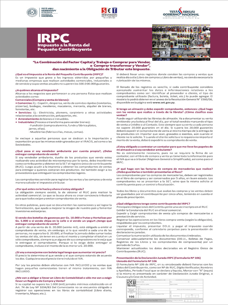 Cartilla Informativa Sobre El IRPC | PDF