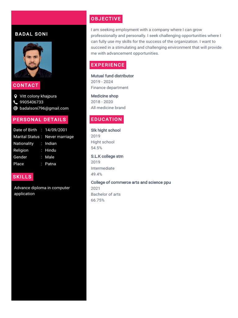 Badal Resume | PDF