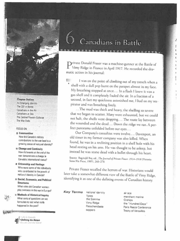 Making History Canadians in Battle Reading Notes (76-92) | PDF