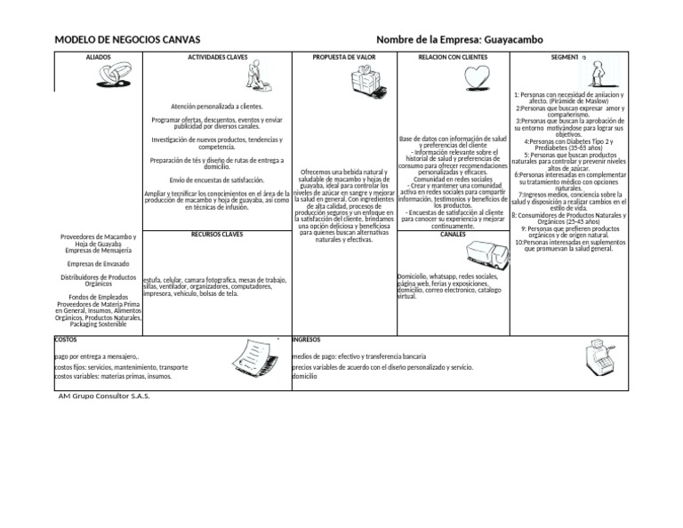 Lienzo Modelo Canvas | PDF