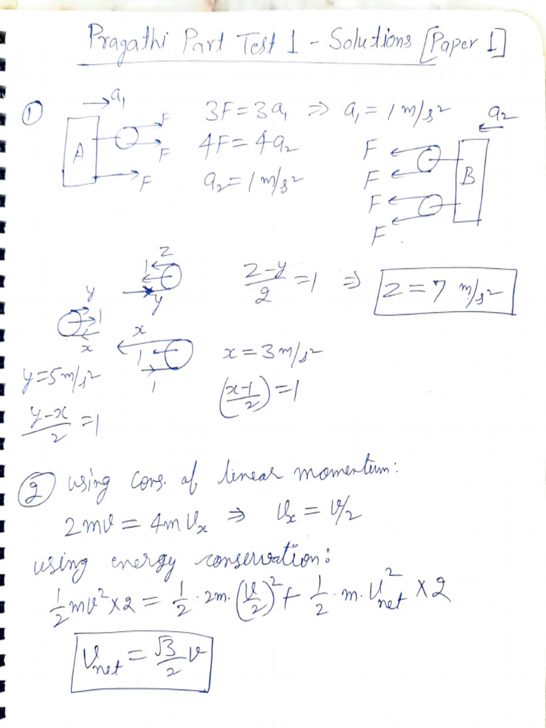 Cluster 3 Paper 1 Physics Solution | PDF