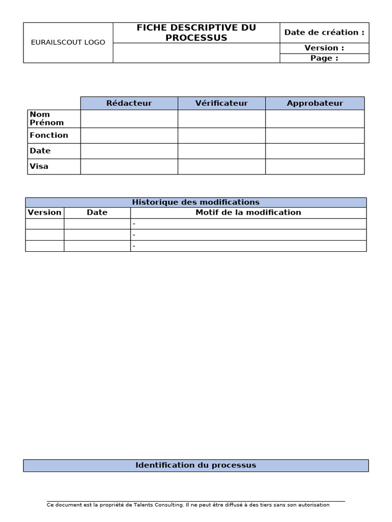 Fiche Type Descriptive de Process | PDF