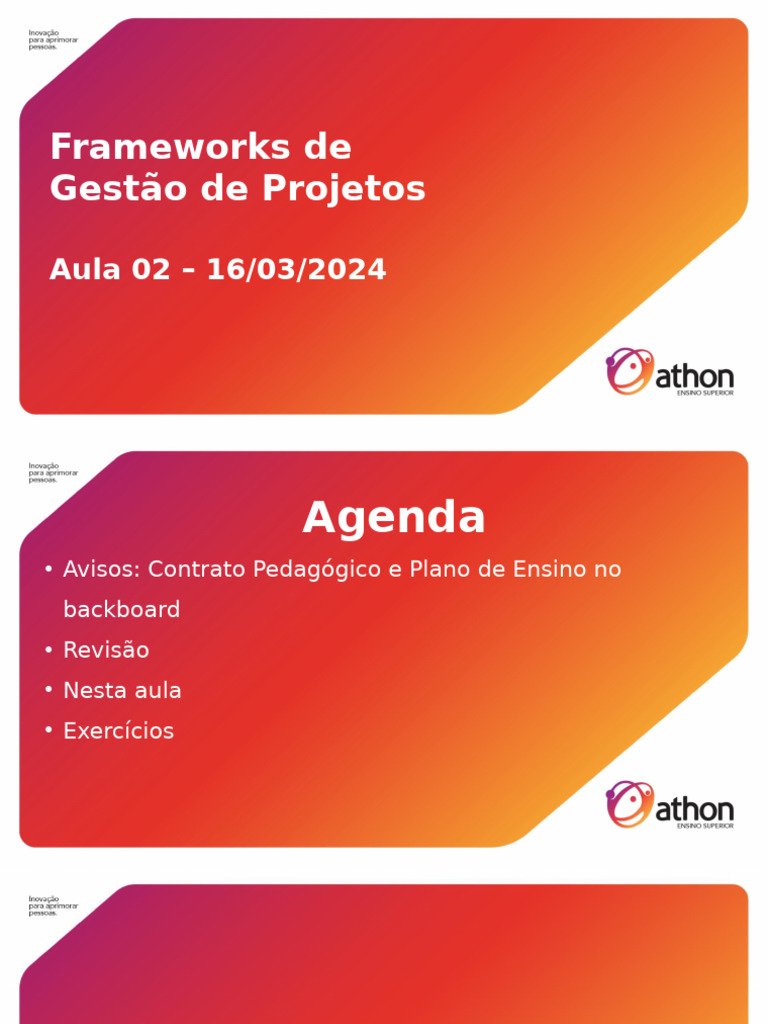 Aula 02 Frameworks de Gestao de Projetos | PDF
