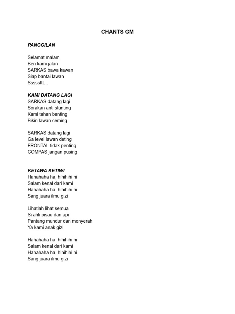 Chants GM Fix Pol | PDF