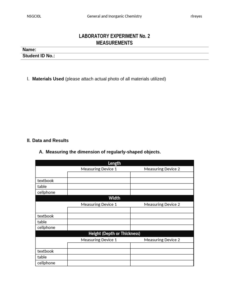 Laboratory Experiment No. 2 WORKSHEET | PDF