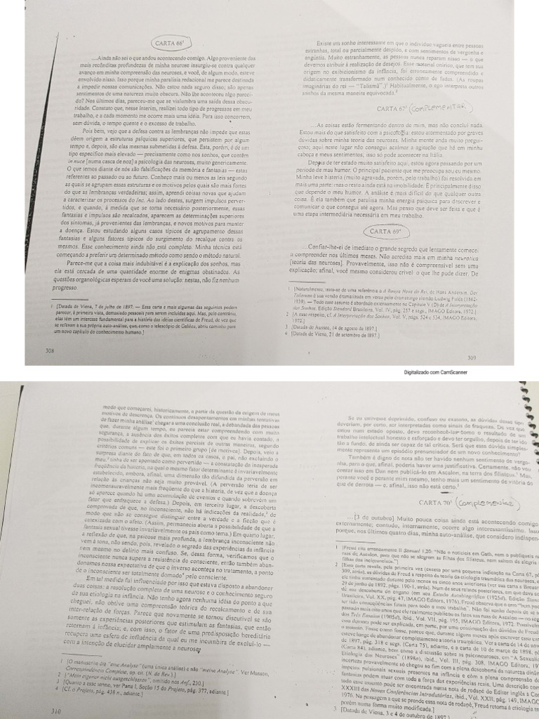 Carta de Freud-Fliess 66 e 69 | PDF