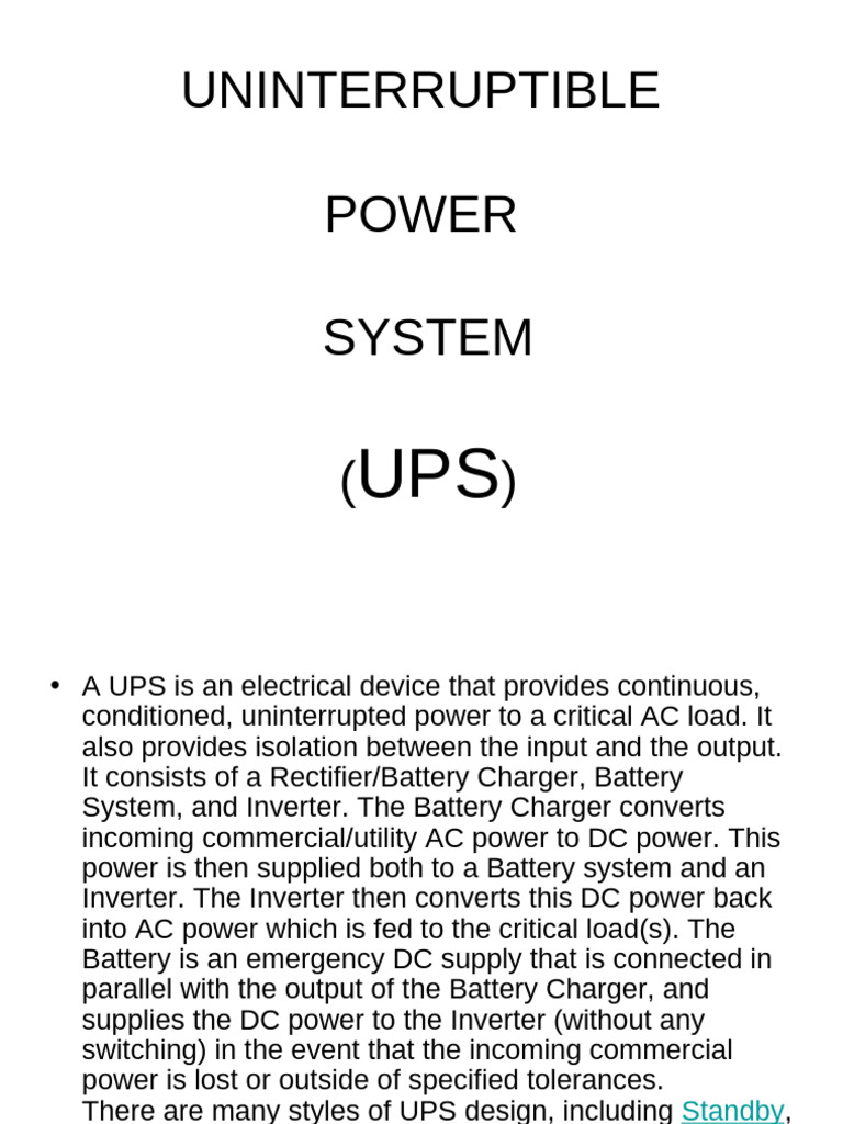 Presentation 9 UPS | PDF