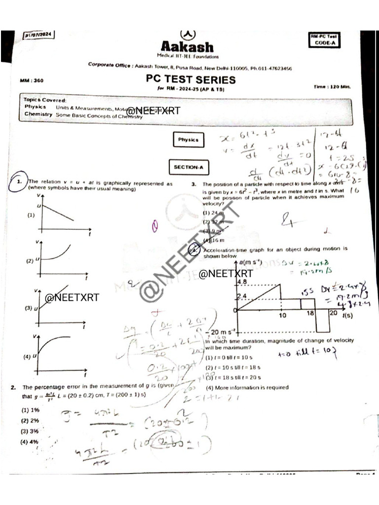 PC 01 Phase 03 RM Question Paper by @neetxrt | PDF