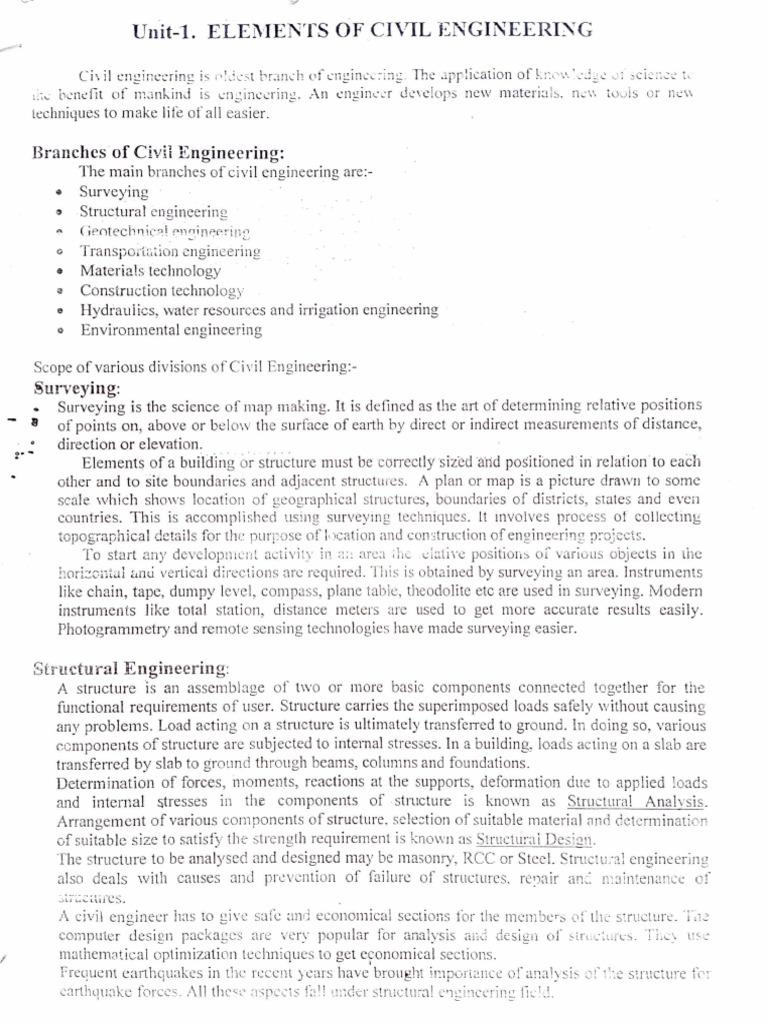 Module 1 Introduction To Civil Engineering | PDF