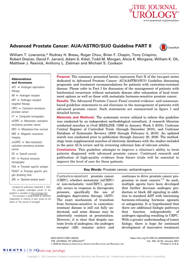 Advanced Prostate Cancer JU Pt2 | PDF