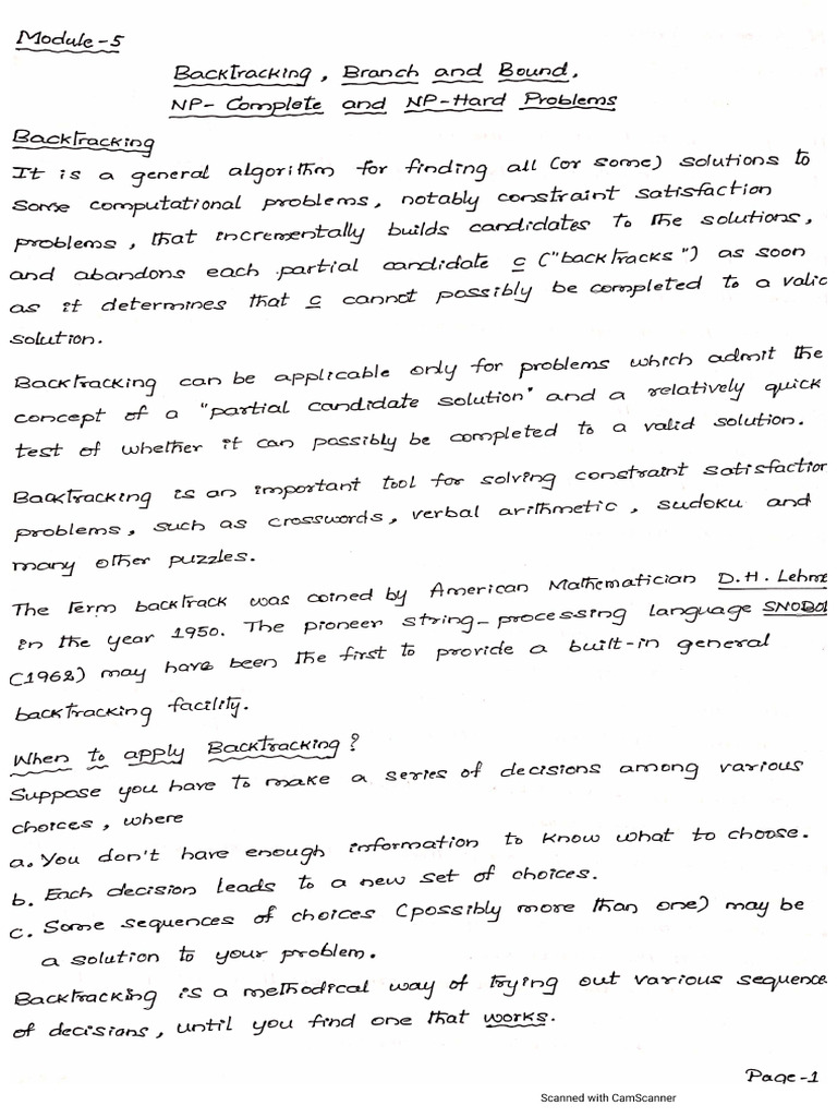 DAA Module 5 Notes | PDF