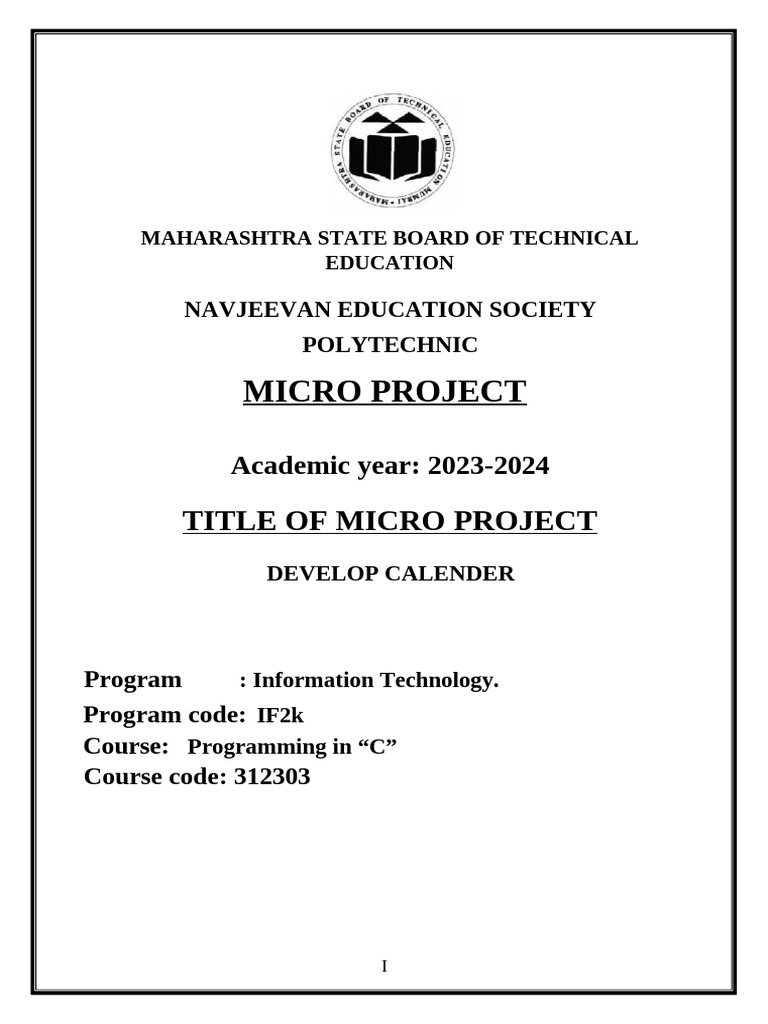 Pic MICRO PROJECT - MIT | PDF