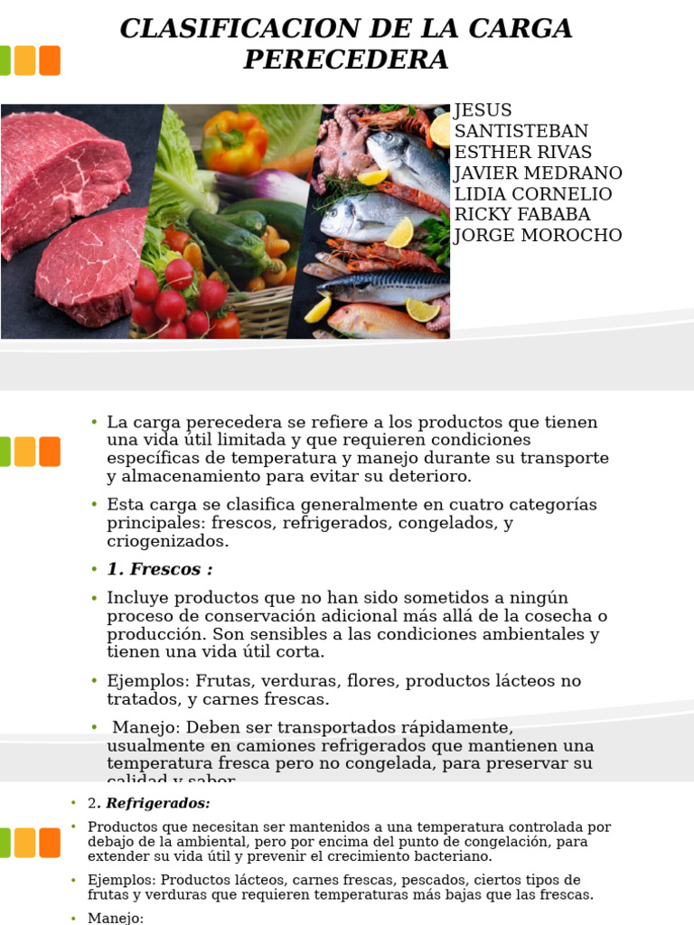 Clasificacion de La Carga Perecederas | PDF