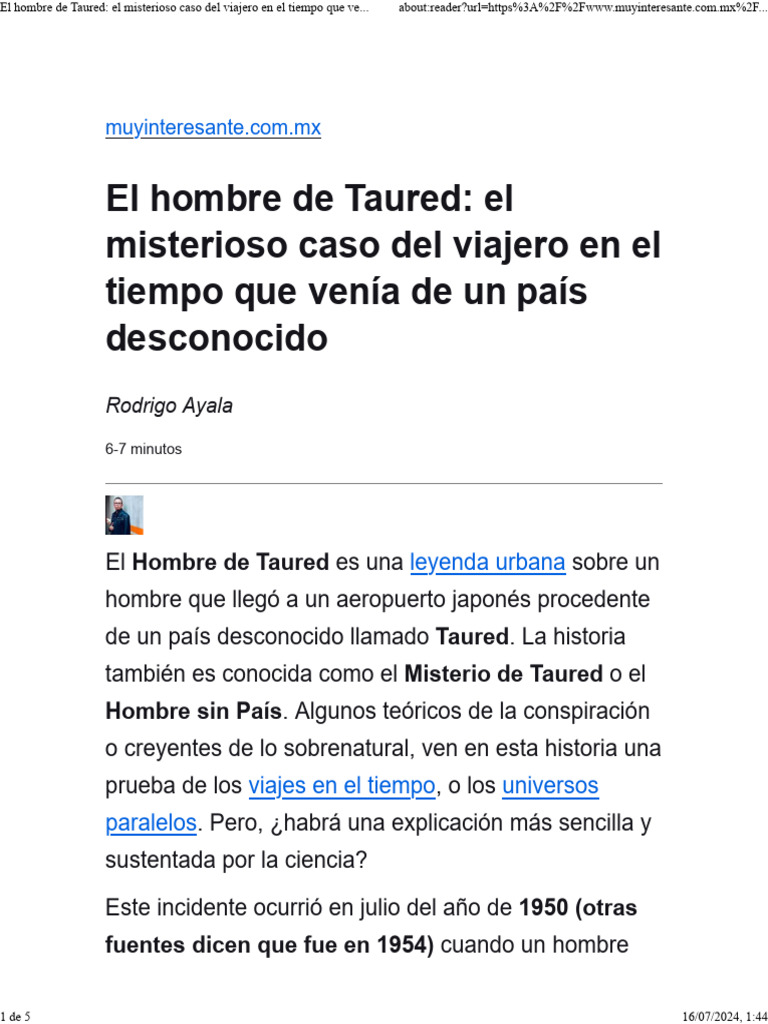 El Hombre de Taured | PDF