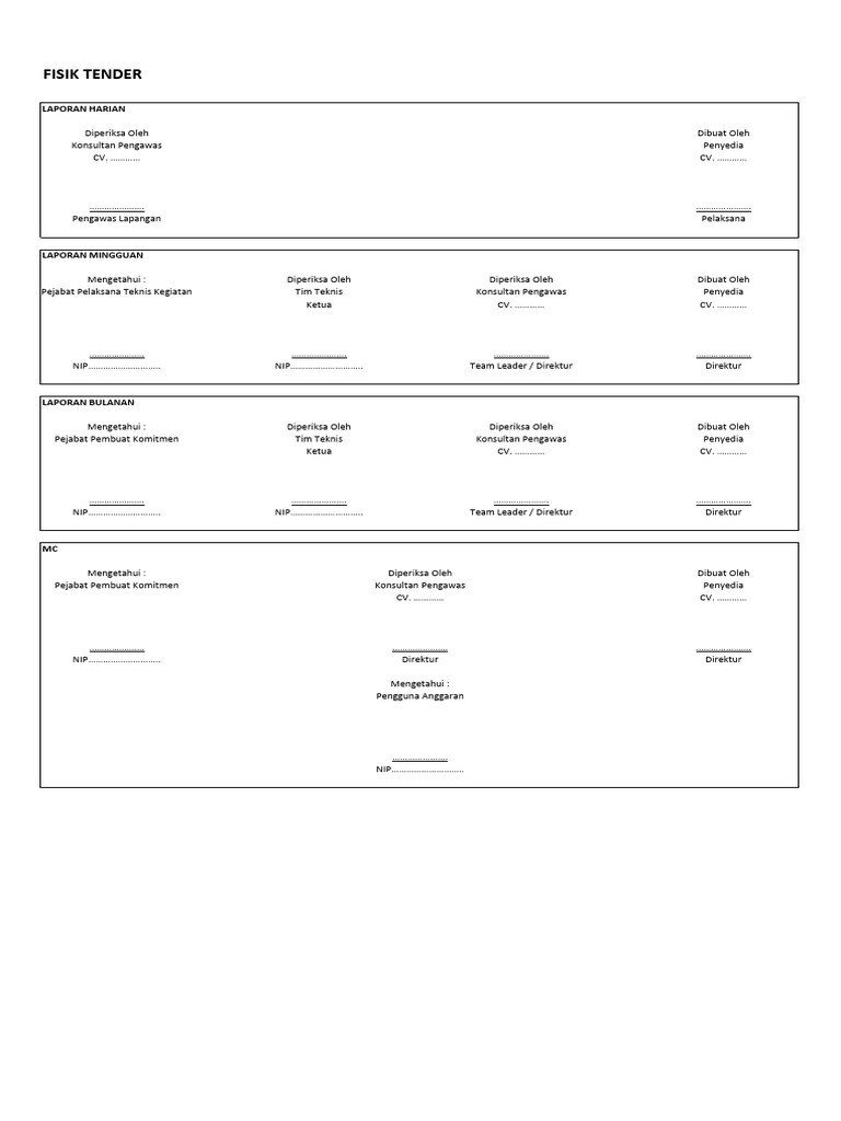 Format Tanda Tangan Laporan | PDF