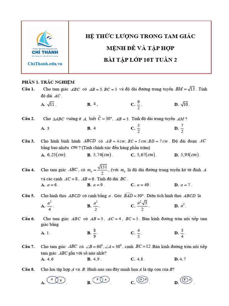 Bai tap lop 10T tuan 2 | PDF