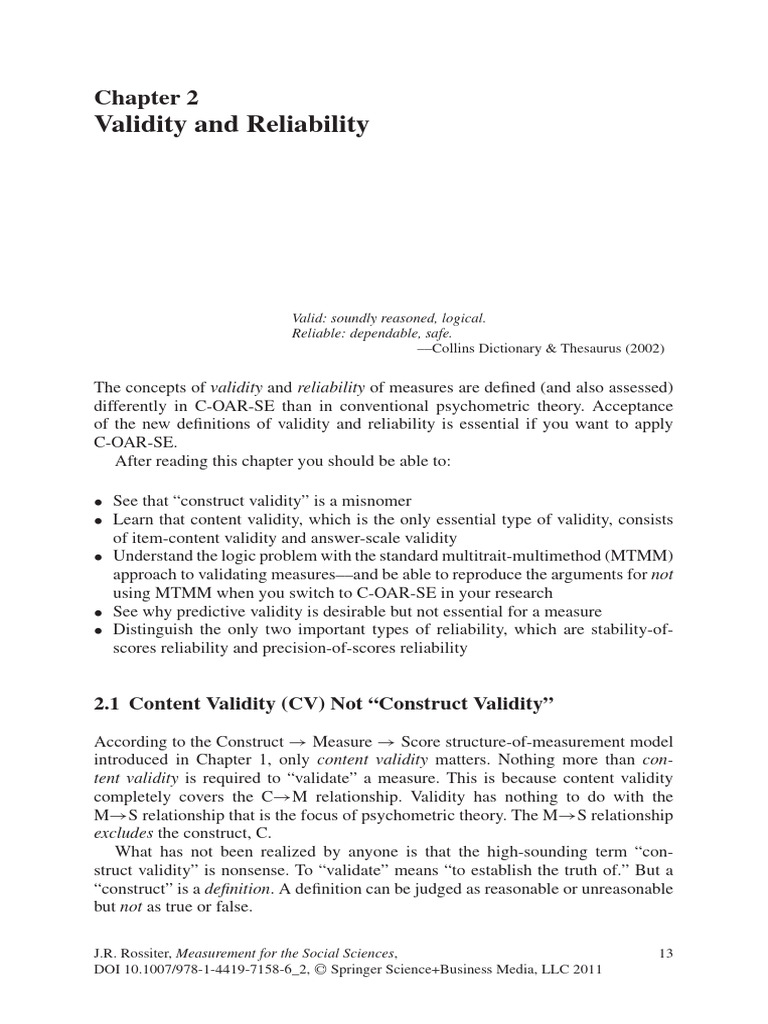 Validity and Reliability2 | PDF