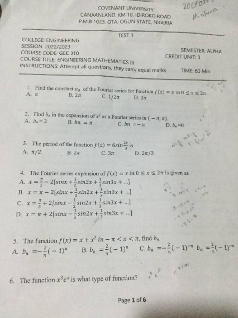 Gec310 Test 1 | PDF