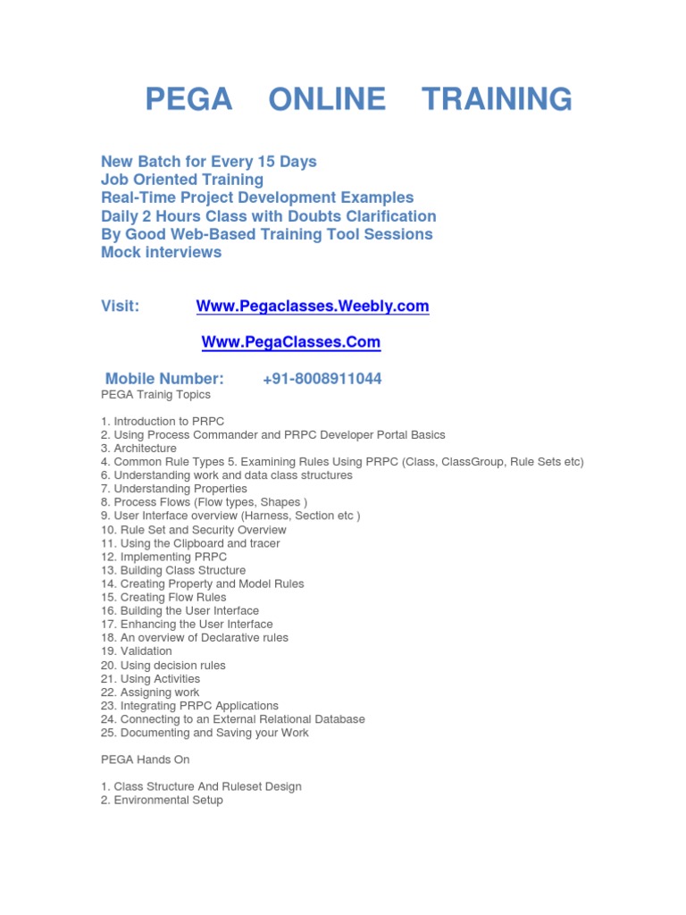 Pega Online Training | PDF | Computers | Technology & Engineering