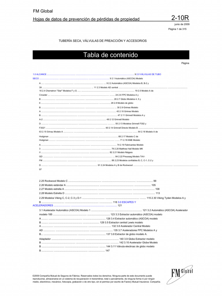 Fmds0210r - Esp Parte 1 Tuberias Seca, Valvulas de Preaccion y ...