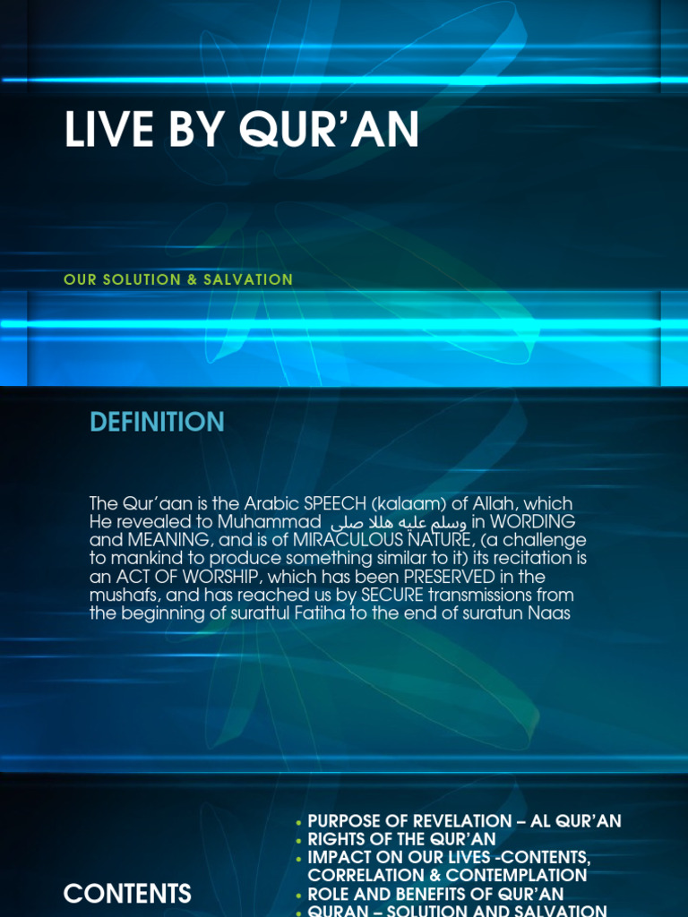 LIVE BY THE QURAN - PPTX - 20240803 - 215146 - 0000 | PDF