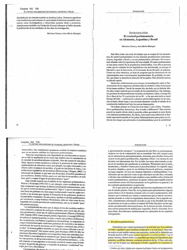 Mustapic - Palenza - Control Parlamentario | PDF