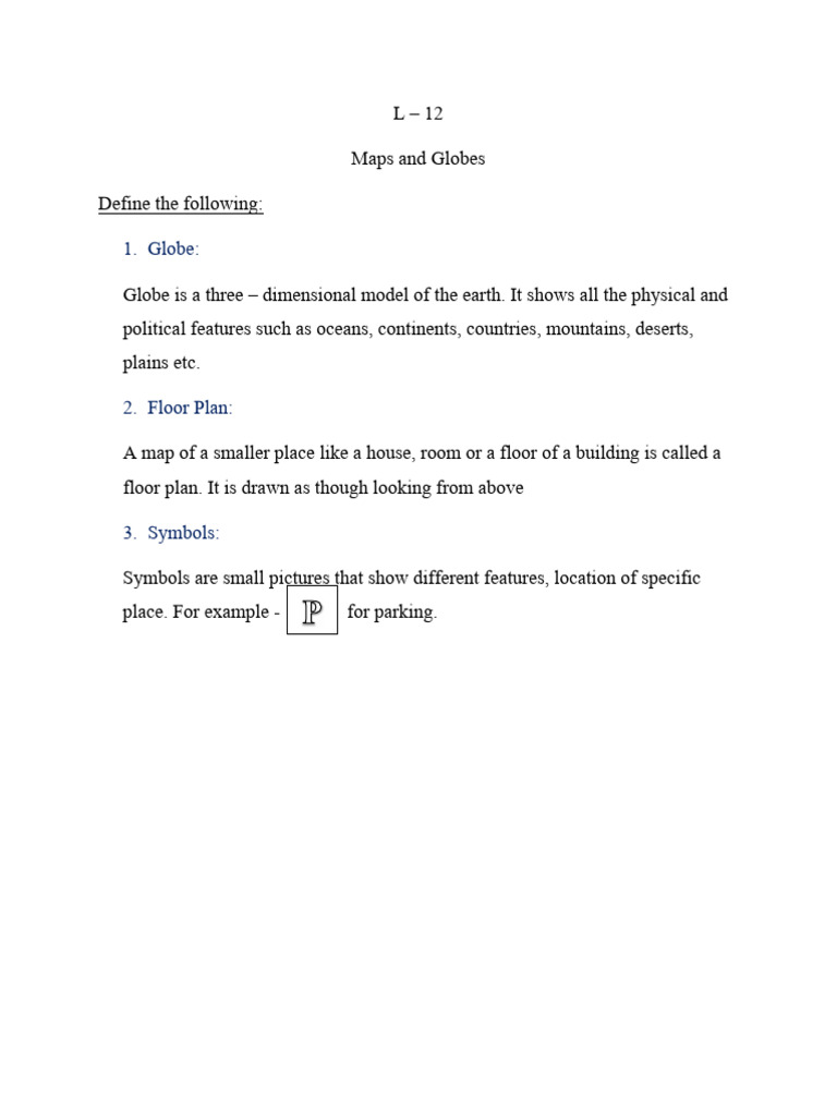 L - 12 Maps and Globes Notebook Work | PDF
