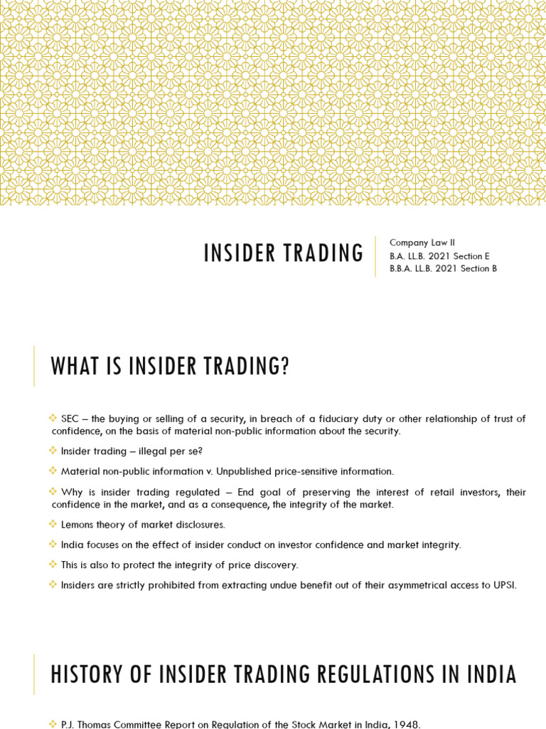 Module 3 - Insider Trading | PDF