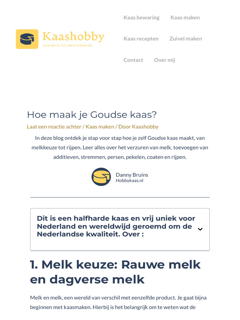Hoe Maak Je Goudse Kaas | PDF
