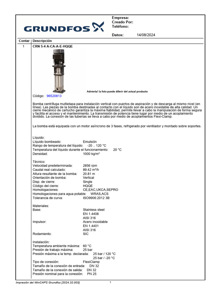 Bomba Grundfos | PDF
