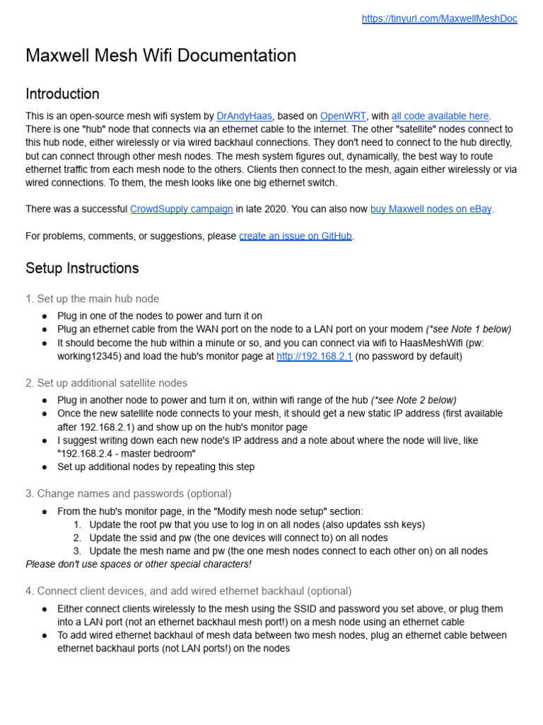 Maxwell Mesh Documentation | PDF