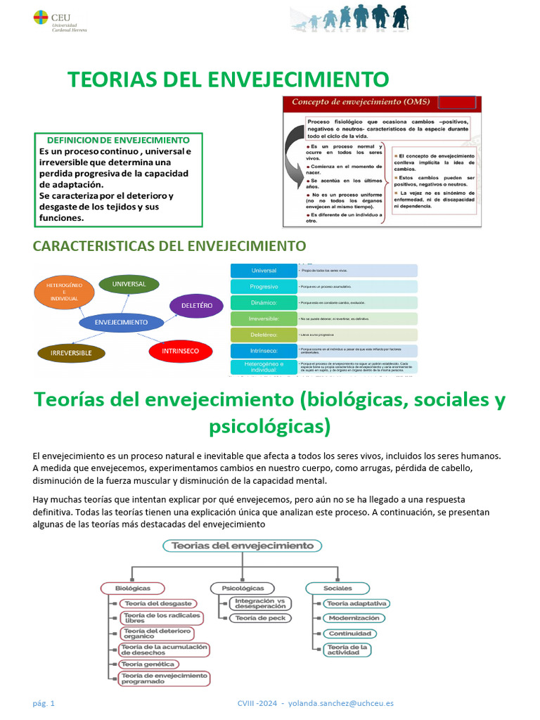 Teorias Del Envejecimiento | PDF