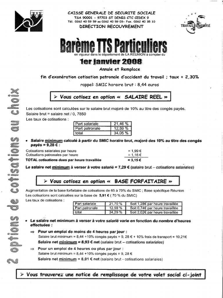 Bareme Au 1er Janvier 2008 | PDF