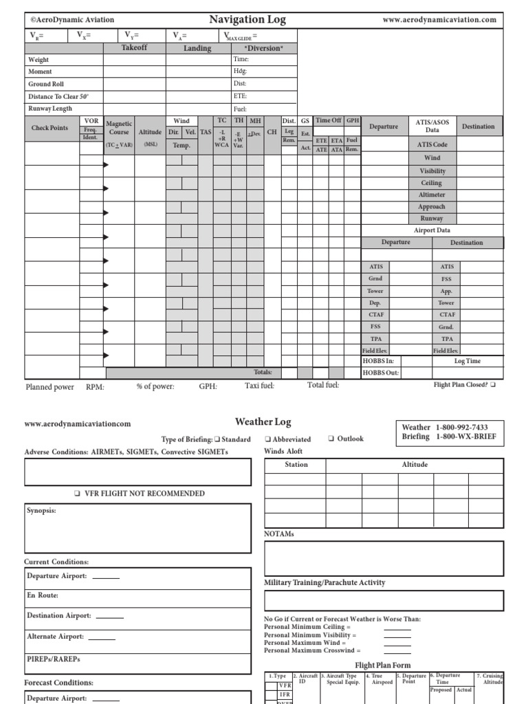 Fillable Nav Log Revised | PDF