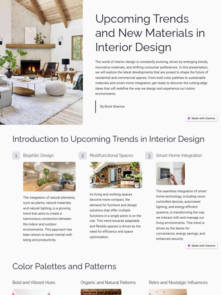 Upcoming Trends and New Materials in Interior Design | PDF