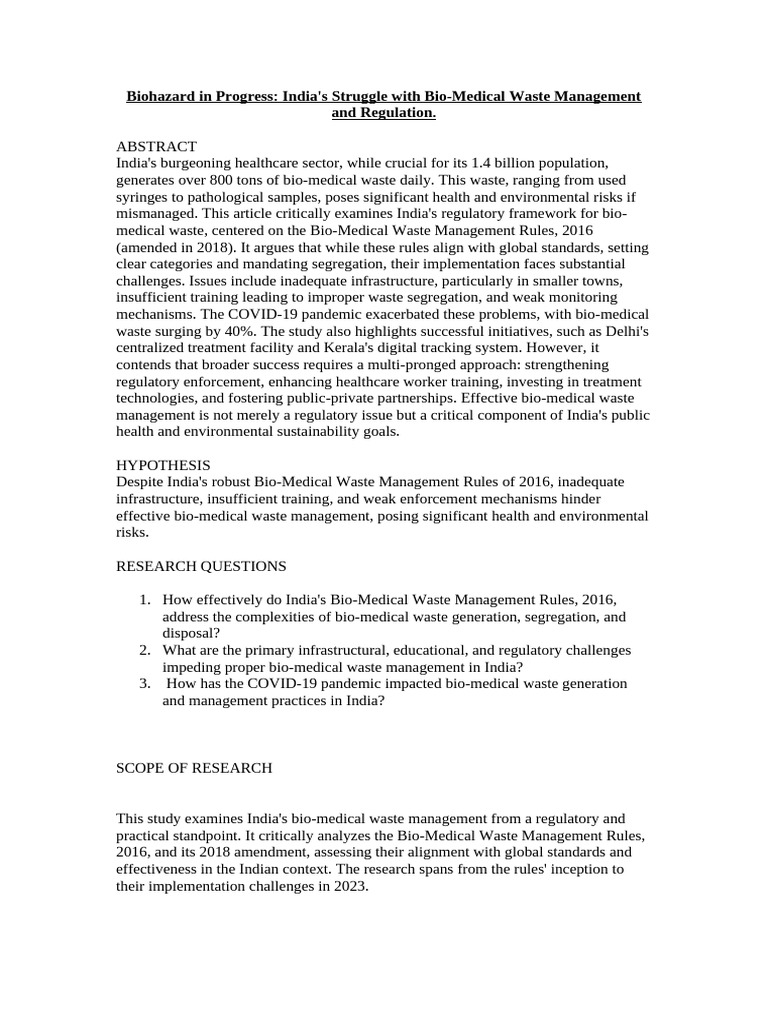 Biohazard in Progress | PDF