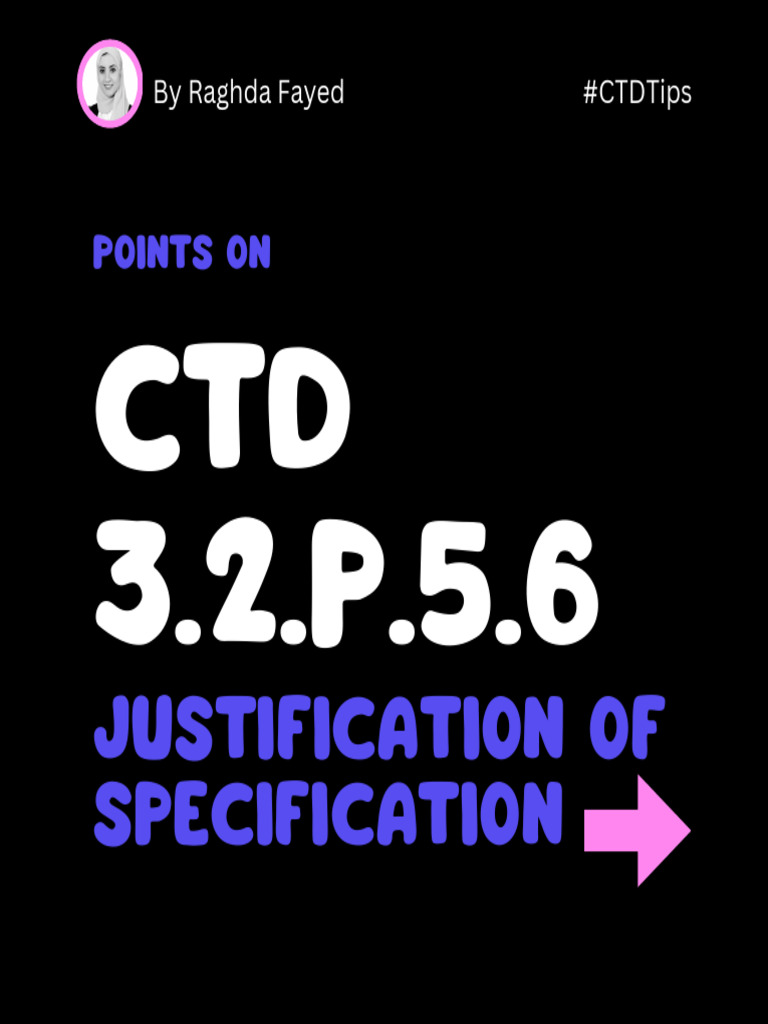 Justification of Specification 3.2.P.5.6 | PDF