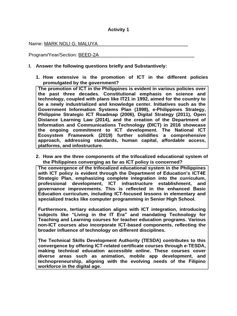 TTL1 Activity 2 | PDF