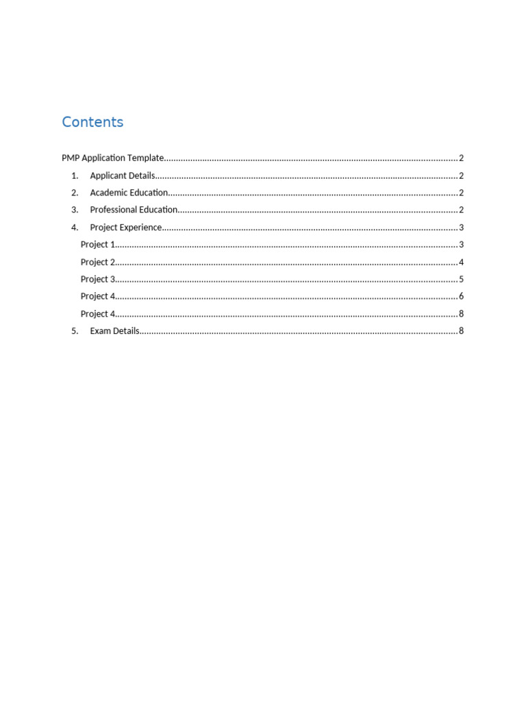 PMI application for exam_sample | PDF