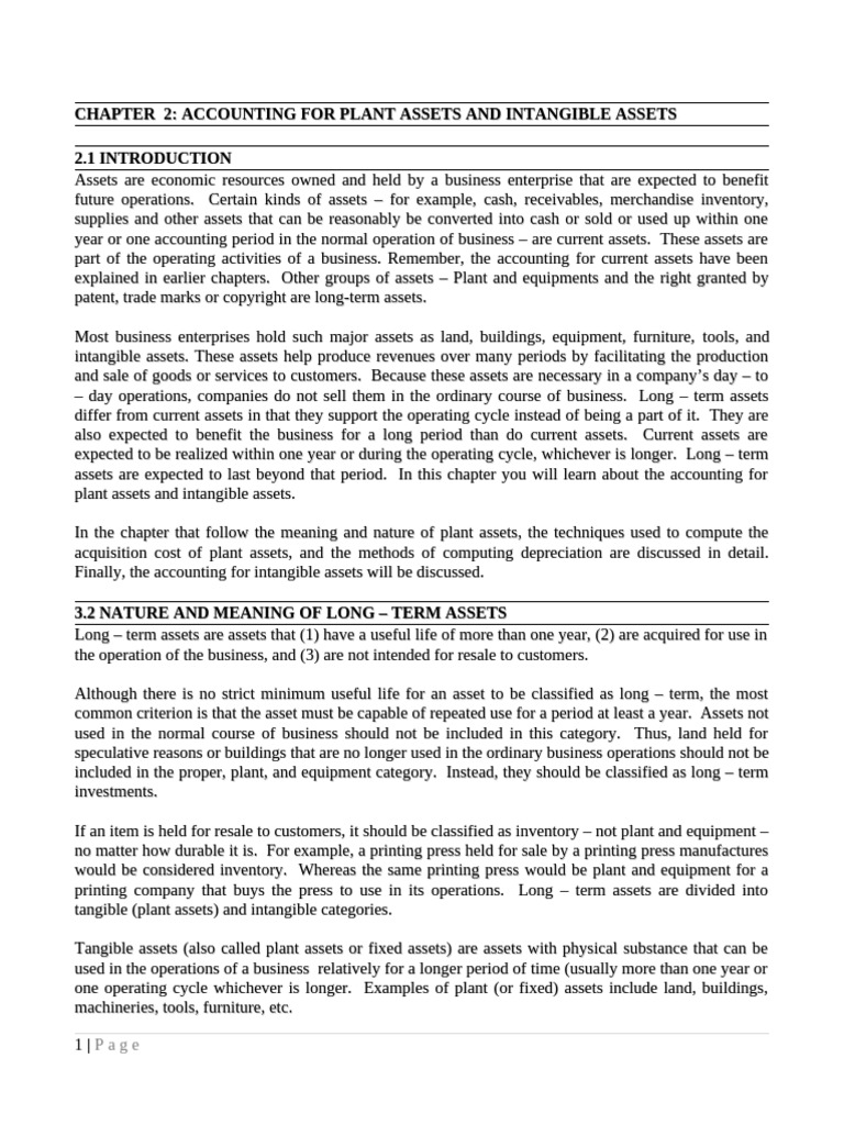 Chapter 2 Plant Asset | PDF
