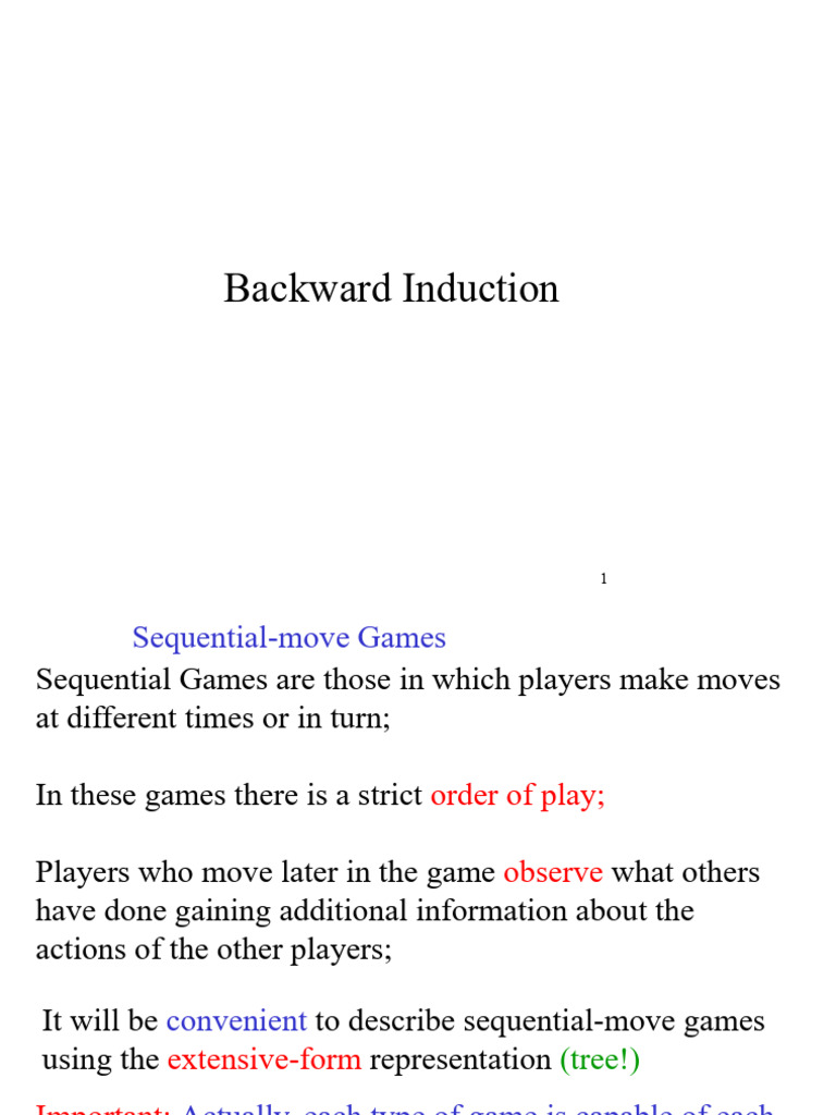 Backward Induction | PDF