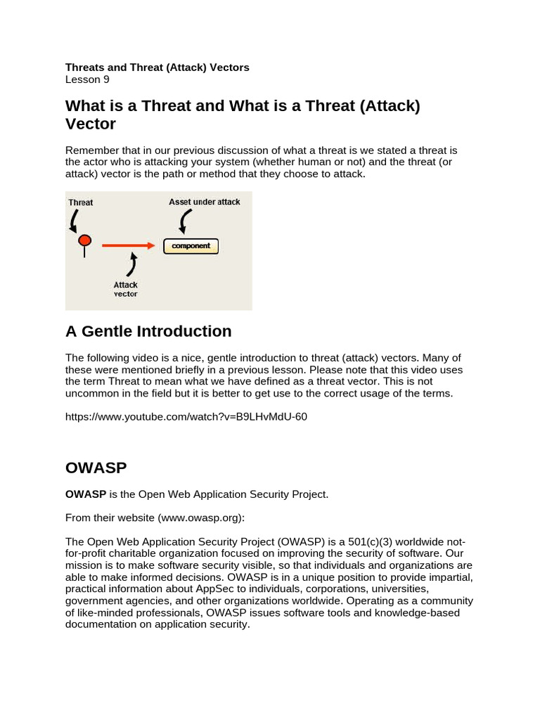 LESSON9 Threats and Threat | PDF