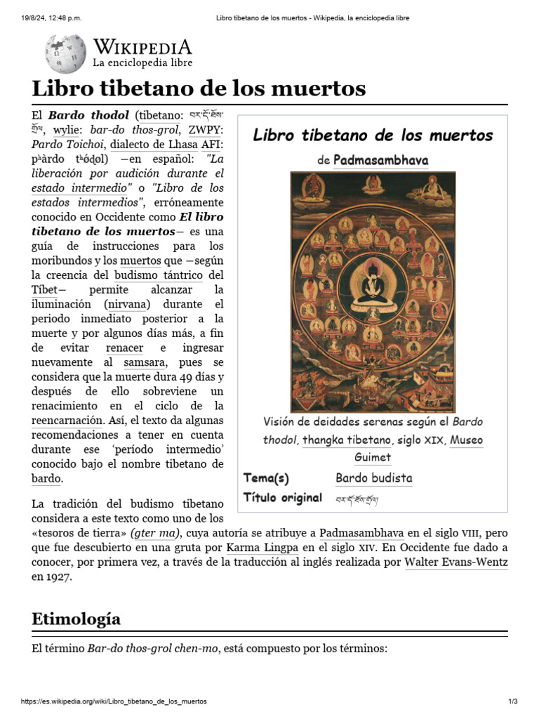 Guía del Bardo: Liberación y Muerte | PDF | Budismo tibetano | Ciencias ...