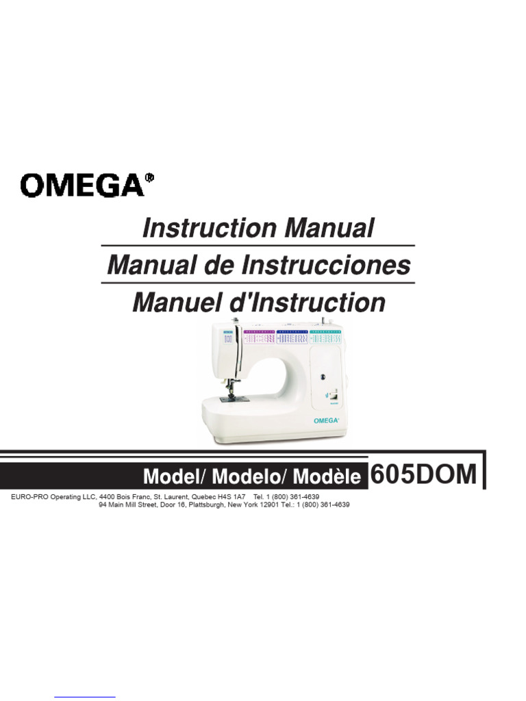 Omega Sewing Machine User Manual | PDF | Sewing Machine | Textile Arts