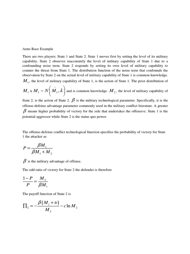 Arms Race Example | PDF | Statistical Theory | Probability Theory