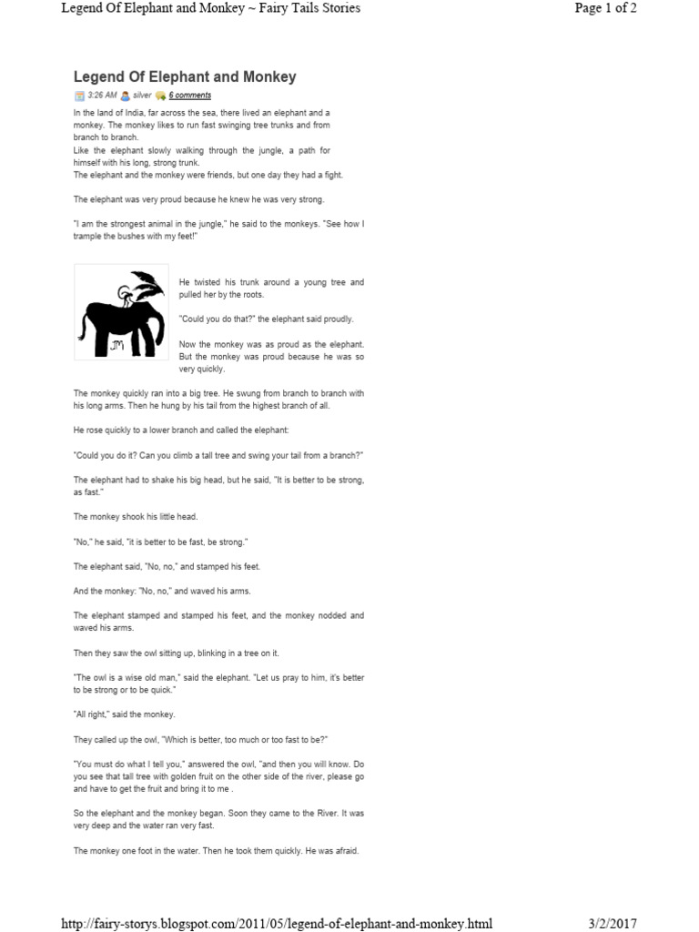 Legend of Elephant and Monkey | PDF