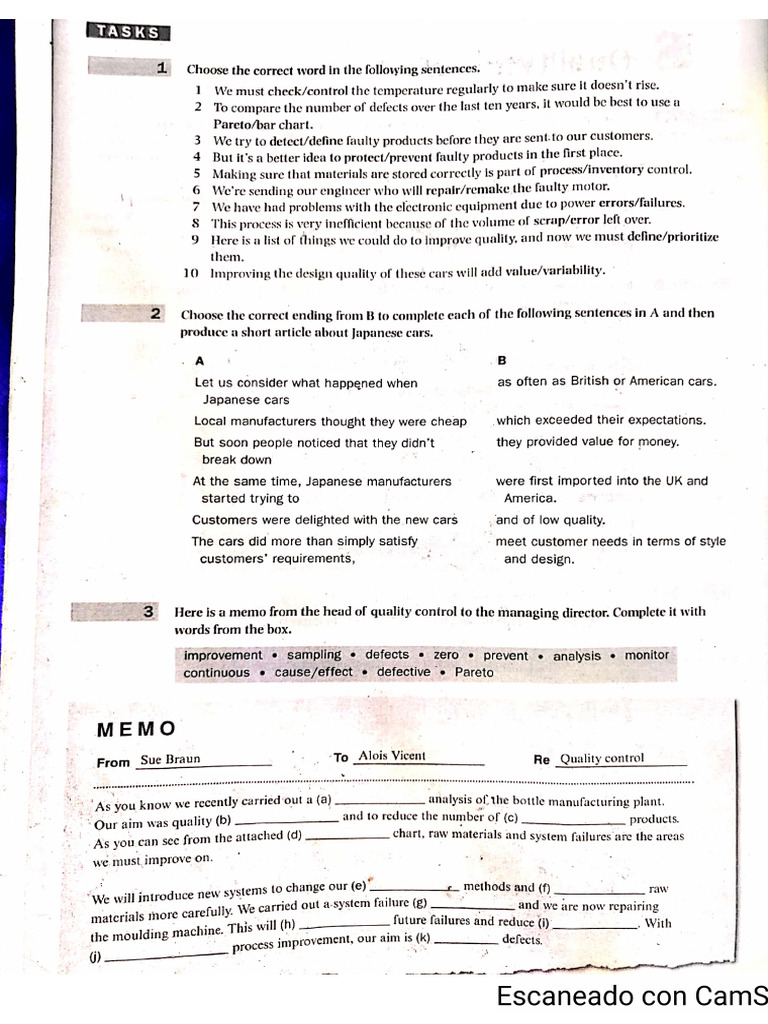 Quality Worksheet | PDF