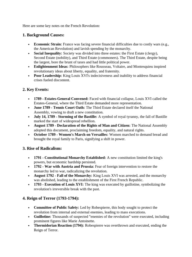 French Rev Notes | PDF