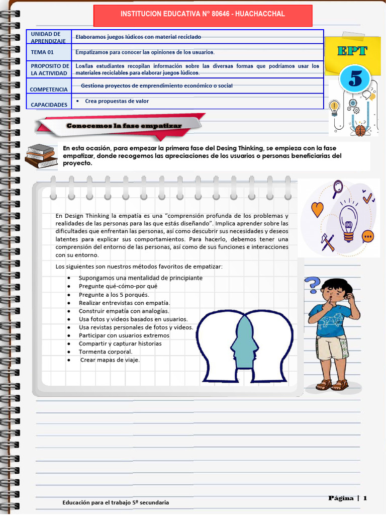 5° Ficha Ept. Unidad 01 - Actv 01-1 | PDF