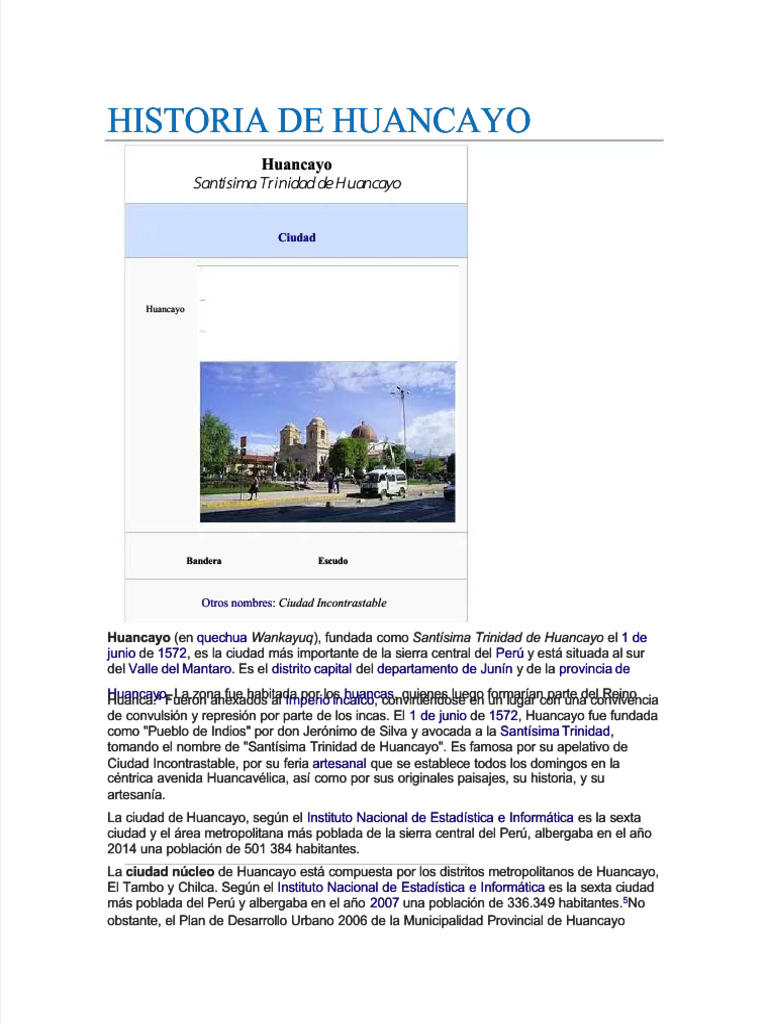 PDF Historia de Huancayo Compress | PDF